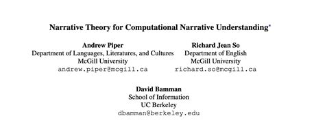Narrative Theory For Computational Narrative Understanding Txtlab