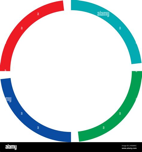 4 part section segmented circle abstract dashed lines circular