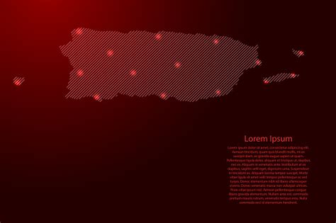 붉은 패턴의 푸에르토리코지도는 평행선과 빛나는 우주 별 격자를 기울었다 벡터 그림입니다 0명에 대한 스톡 벡터 아트 및 기타