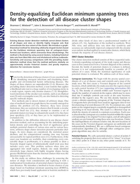 pdf density equalizing euclidean minimum spanning trees for