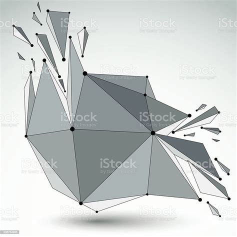 추상적임 3d 연마 그림 연결된 블랙힐스 운항선 도트 2차 도형에 대한 스톡 벡터 아트 및 기타 이미지 2차 도형 3차원 형태 검은색 Istock