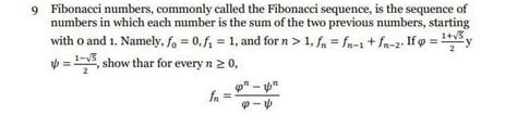Solved 9 Fibonacci Numbers Commonly Called The Fibonacci