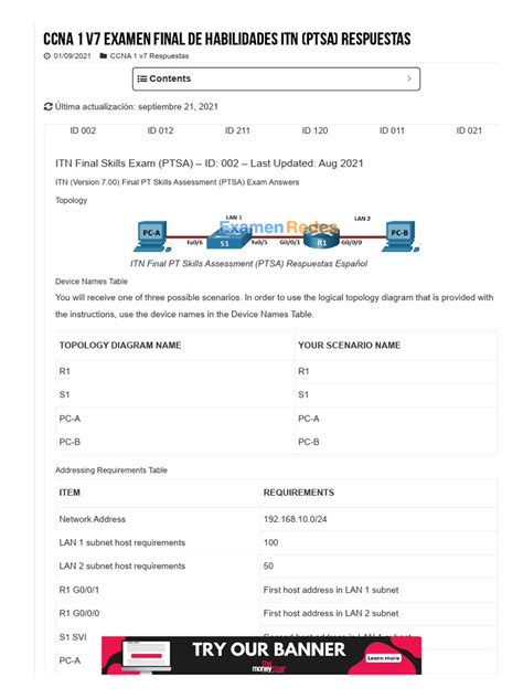Ccna 1 V7 Examen Final De Habilidades Itn Ptsa Respuestas Download