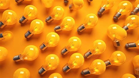 조명된 전구를 사용하여 노란색 배경의 생생한 플랫 레이 스타일 3d 렌더링 노란 배경 비추다 배경 플랫 배경 이미지 Hd 노란 비추다 플랫 배경 사진 무료