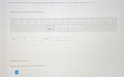 Solved Test For Evidence Of A Linear Association Using The