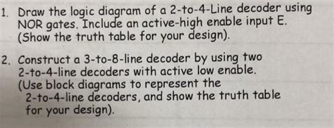 Solved 1 Draw The Logic Diagram Of A 2 To 4 Lin Solutioninn