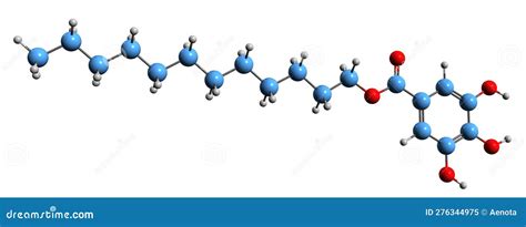 3d Image Of Dodecyl Gallate Skeletal Formula Royalty Free Stock