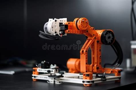 3d Printing Robot With Robotic Arm And Extruder Working On Intricate Project Stock