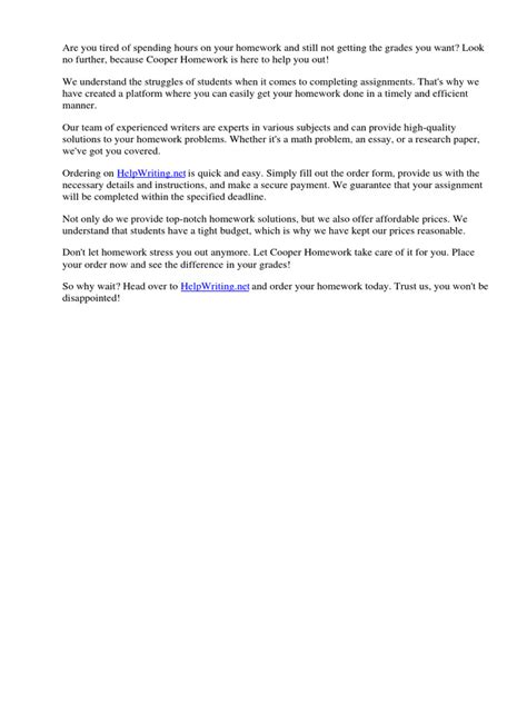 Cooper Homework Get Your Assignments Done Efficiently Pdf Homework Learning