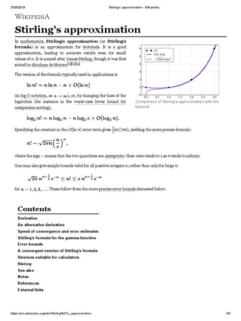 Stirlings Approximation Combinatorics Discrete Mathematics