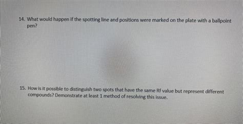 Solved What Would Happen If The Spotting Line And Chegg