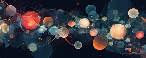 Abstract Background With Interconnected Circles And Spheres