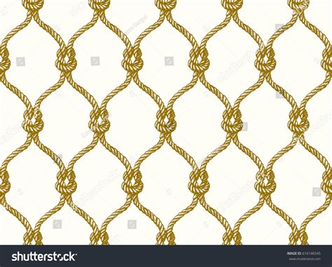 Rope Seamless Tied Fishnet Pattern Vector Stock Vector Royalty Free 616146545