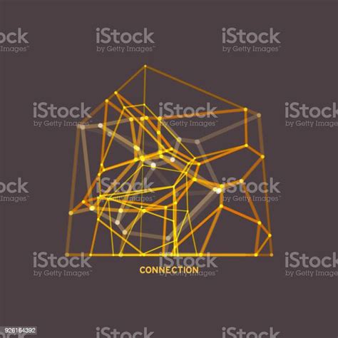 3 차원 연결 구조입니다 미래 기술 스타일입니다 과학 화학 또는 교육에 대 한 벡터 일러스트입니다 0명에 대한 스톡 벡터 아트