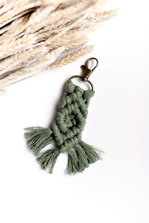 Macrame Keychain Small Macrame Fringe Keychain Assorted Etsy