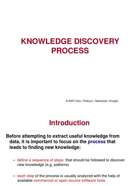 Knowledge Discovery Process Pdf Data Mining Data