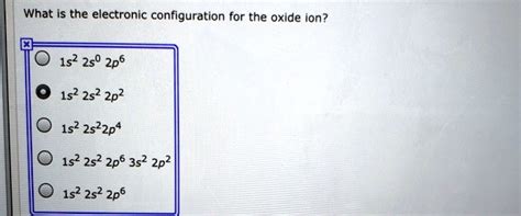 Oxide Ion Electron Configuration