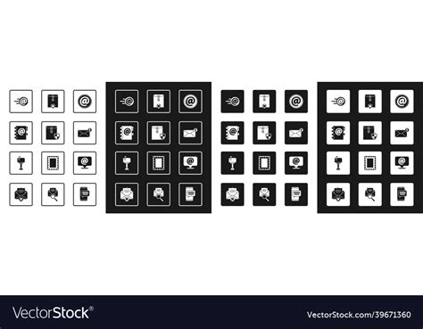 set mail and e mail envelope with shield address vector image