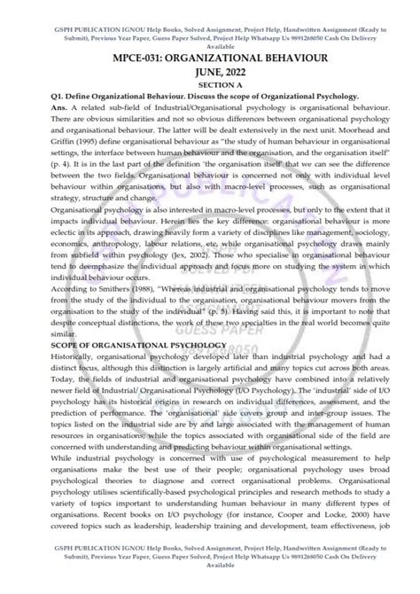 Ignou Mpce 31 Previous Year Solved Question Paper June 2022 English