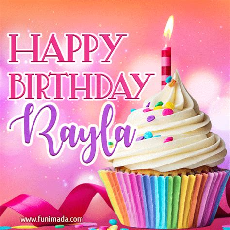 Colorful Cupcake Happy Birthday Rayla Animated  Download On