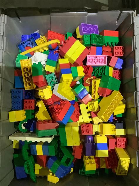 Bin Of Duplo Blocks And Storage Containers