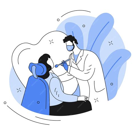 Ilustración Dentista Trata Dientes Dentista Y Paciente Vector