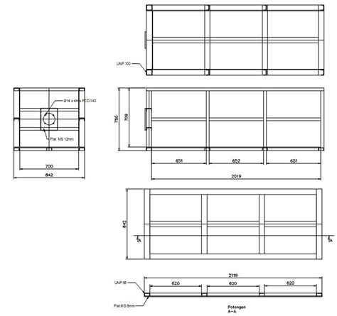 Feeder Box Of The Incinerator Design In Autocad 2d Drawing Cad File Dwg File