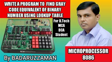 binary code to gray code conversion with practical explanation 8086