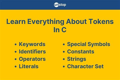tokens in c keywords identifiers operators and more unstop