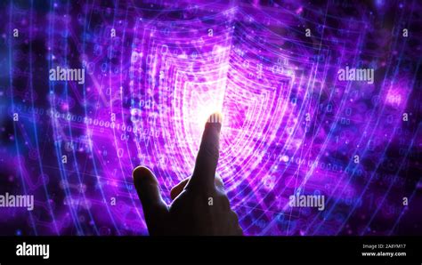 cyber security futuristic 3d rendering illustration abstract digital