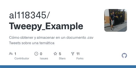 github al118345 tweepy example cómo obtener y almacenar en un documento csv tweets sobre una