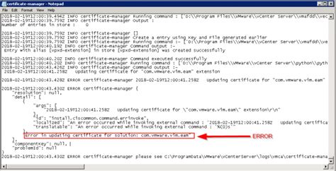 Vcenter 60 U2 Ssl Regeneration Error Error In Updating Certificate For Solution Comvmware