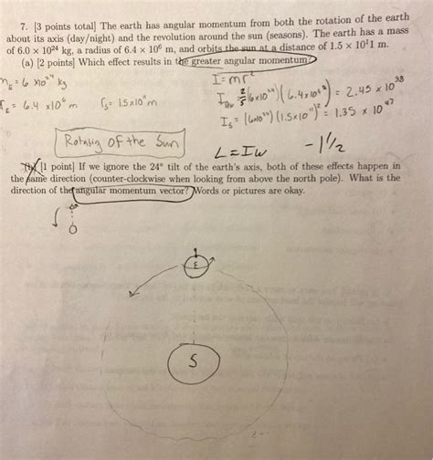 Solved Points Total The Earth Has Angular Momentum Chegg