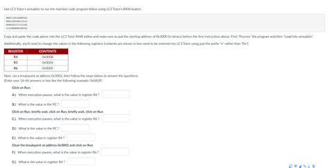 use lc3 tutor s simulator to run the machine code