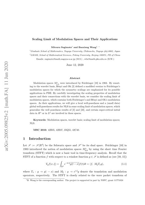 pdf generalized modulation spaces and their applications
