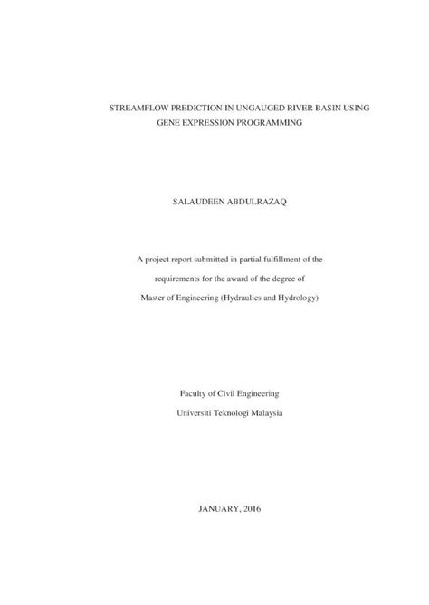 Pdf Xhhstreamflow Prediction In Ungauged River Basin Eprintsutmmy