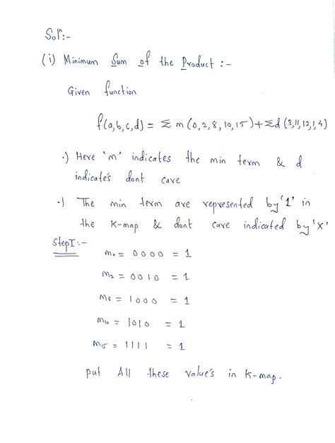 Solved Find The Minimum SOP And POS For The Given Function F A B C D Course Hero