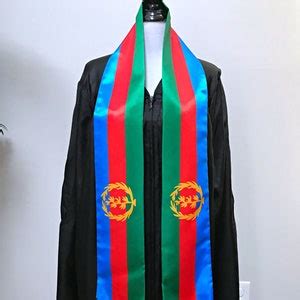 DOUBLE SIDED Eritrea Flag Graduation Stole Eritrea Flag Etsy