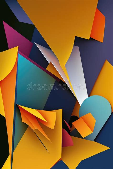 Geometric Abstract Background Using Bold Colors And Shapes Stock