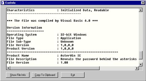 Exeinfo V101 Display General Information About Executable Files