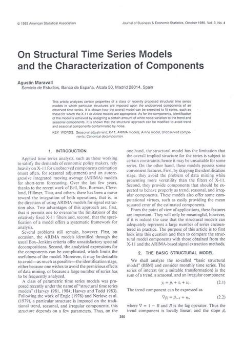 Pdf On Structural Time Series Models And The Characterization Of