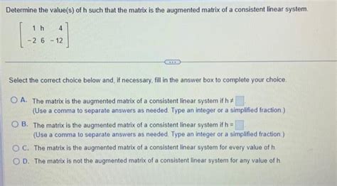 Solved Determine If The Given System Is Consistent Do Not