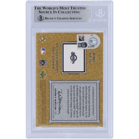 Robin Yount Milwaukee Brewers Autographed 2001 Upper Deck Sp Legendary