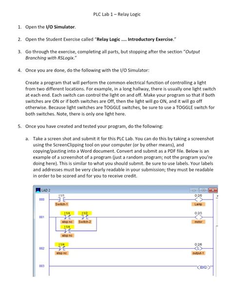 Solved Open The Student Exercise Called Relay Logic Chegg