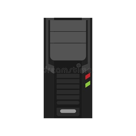 Computer Case Vector Icon Pc Desktop Tower Technology Server Stock