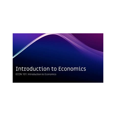 Econ 101 Introduction To Economics Maplewood University