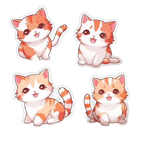 Aesthetic Cat Sticker Various Poses Cat Clipart Aesthetic Clipart