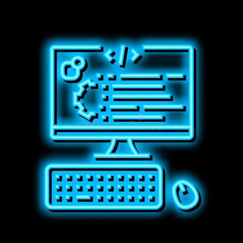 User Written Software Neon Glow Icon Illustration Stock Vector