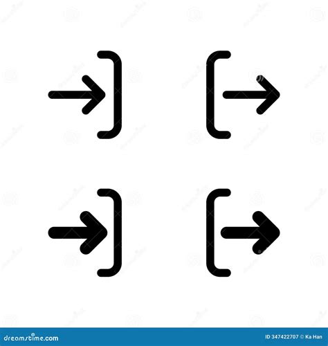 Login And Logout Icon Set On Black Square Enter And Exit Door Sign Symbol Vector Illustration