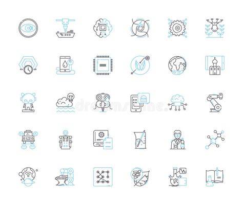 Computerized Systems Linear Icons Set Automation Artificial